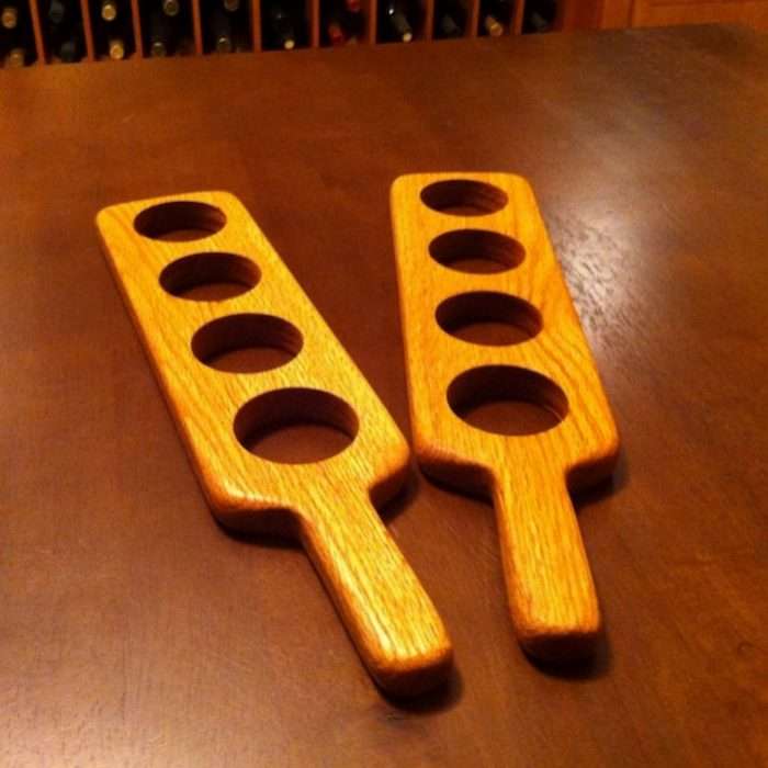 2 Handmade Red Oak Beer Glass Paddles | Absolute Home